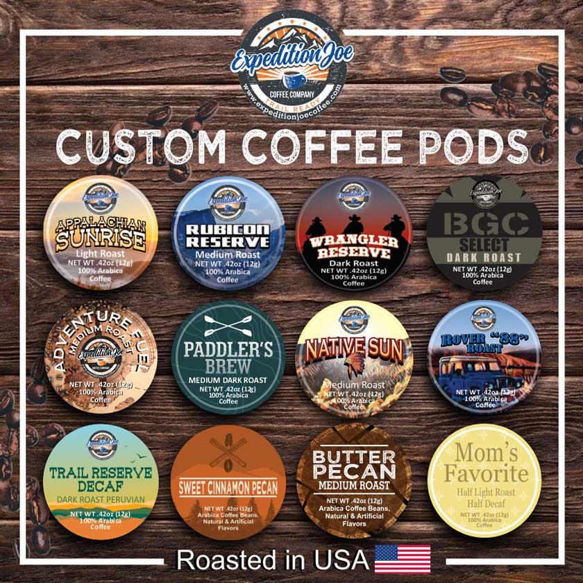 Recyclable custom coffee pods | Expedition Joe Coffee