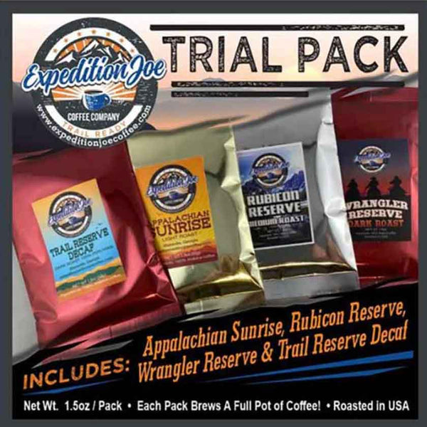 Coffee trial pack with decaf | Expedition Joe Coffee